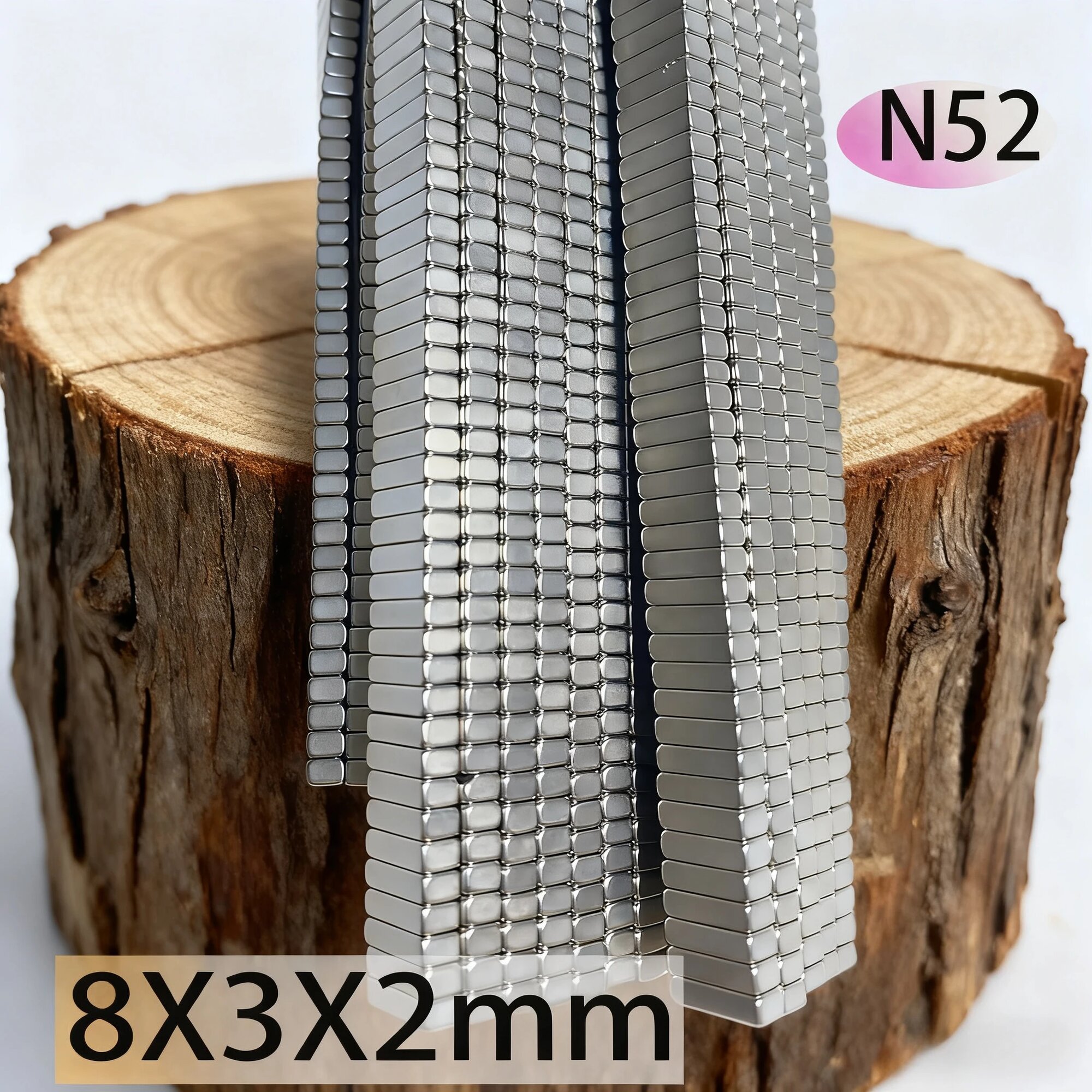Неодимовые магниты N52 8x3x2 мм, 100 шт.