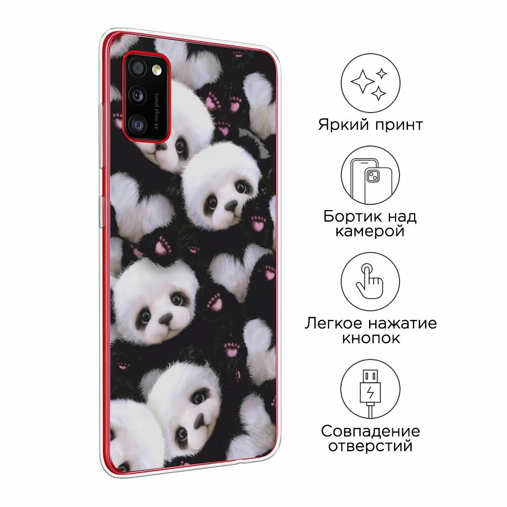 Чехол на Samsung Galaxy A41 / Самсунг Галакси А41 с принтом "Море панд" — фото 1