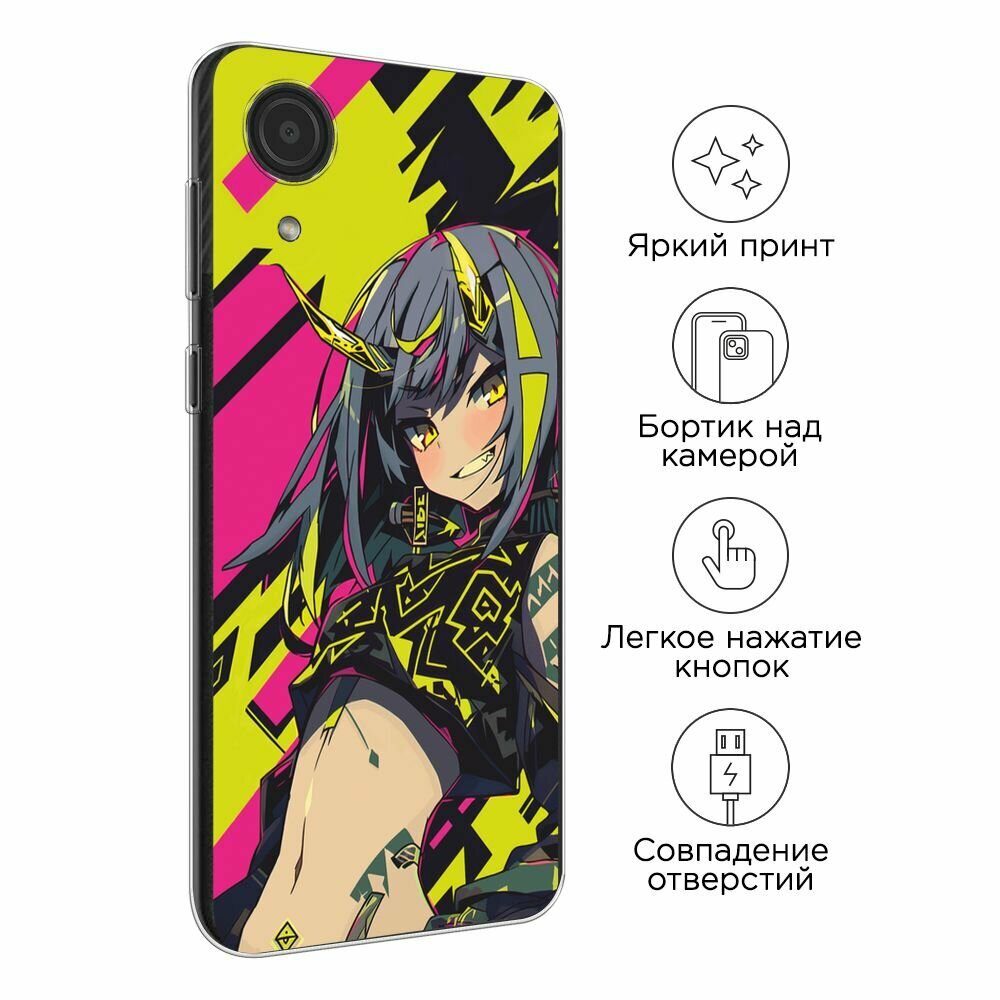 Чехол на Samsung Galaxy A03 Core / Самсунг Галакси А03 Core с принтом "Девушка в кибер костюме" — фото 1