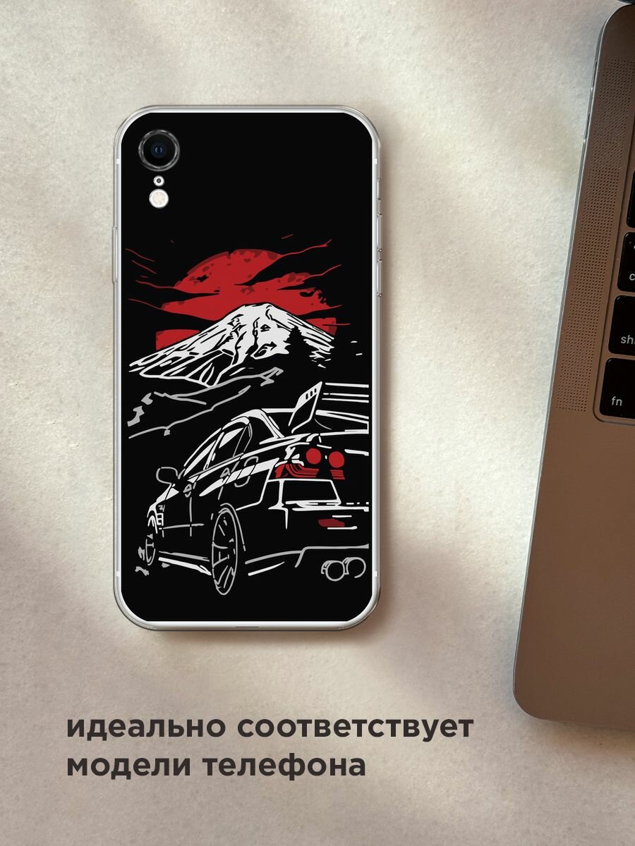 Чехол на Apple iPhone XR / Айфон XR с принтом "Машина в горах JDM" — фото 1