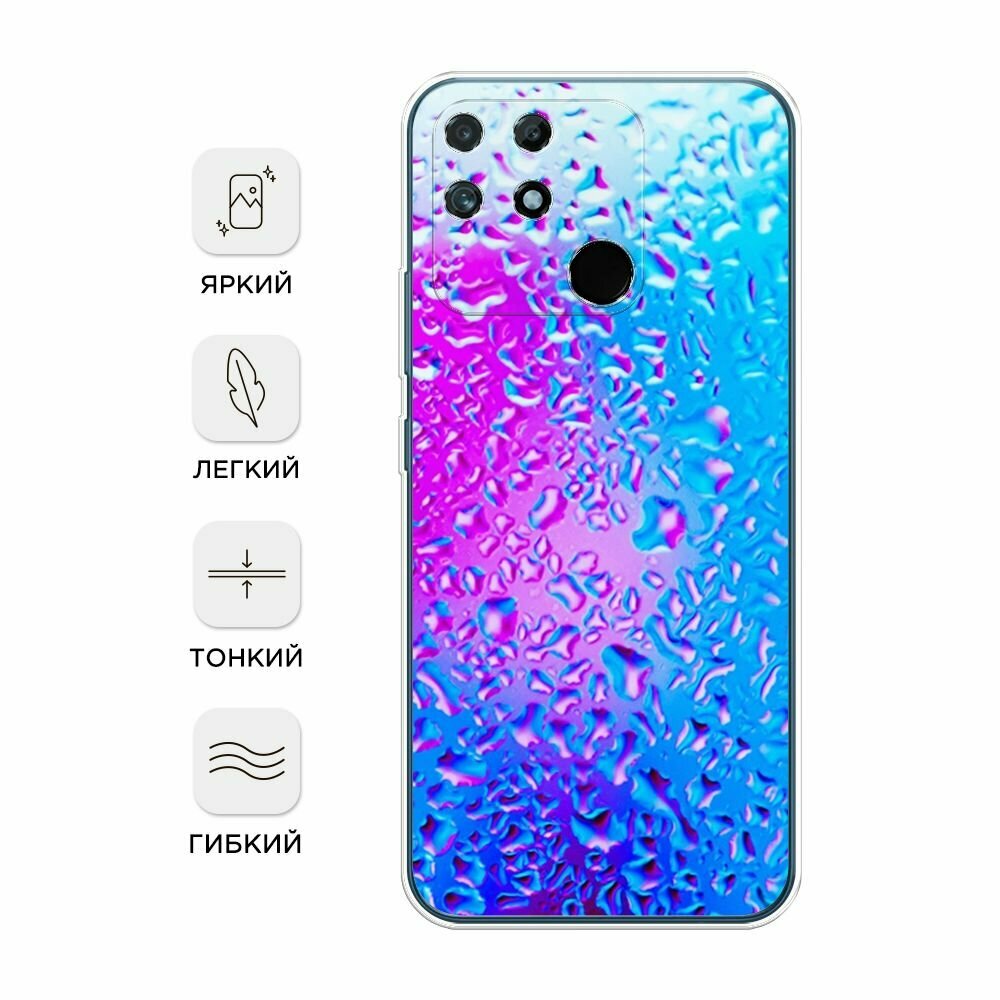 Чехол на Realme Narzo 50A / Реалми Нарзо 50A с принтом "Капли на стекле" — фото 1
