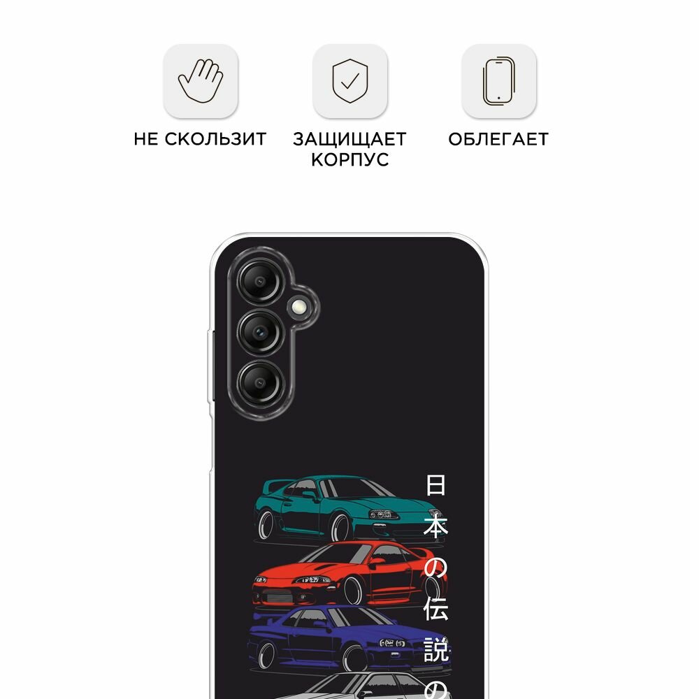 Чехол на Samsung Galaxy A15 / Самсунг А15 с принтом "JDM Legend cars" — фото 1