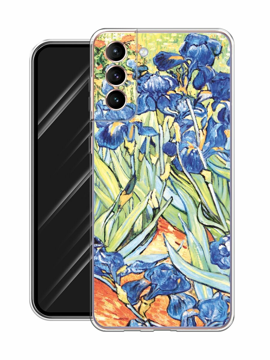 Чехол на Samsung Galaxy S21 + / Самсунг Галакси S21 Плюс с принтом "Ирисы Ван Гог" — фото 1