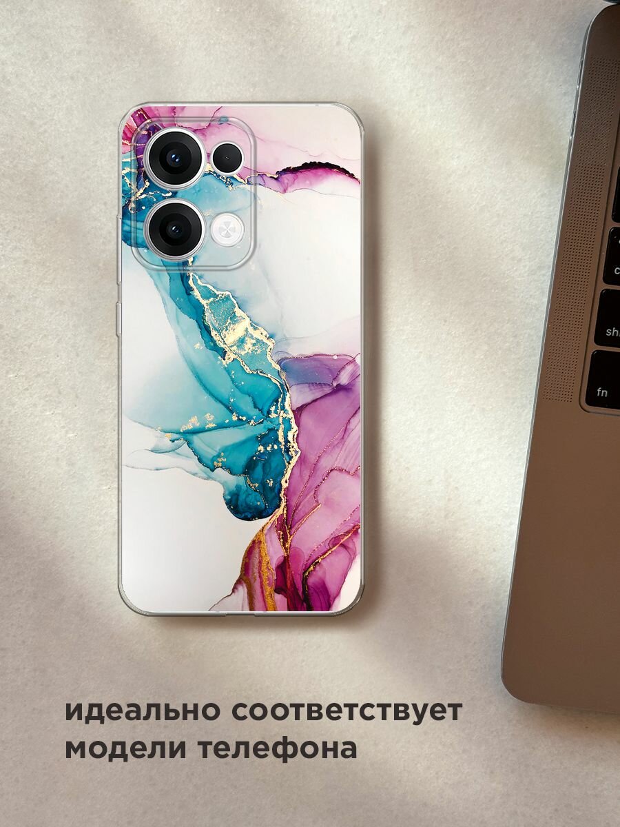 Чехол на Oppo Reno 13 / Оппо Рено 13 с принтом "Розовые разводы рисунок" — фото 1