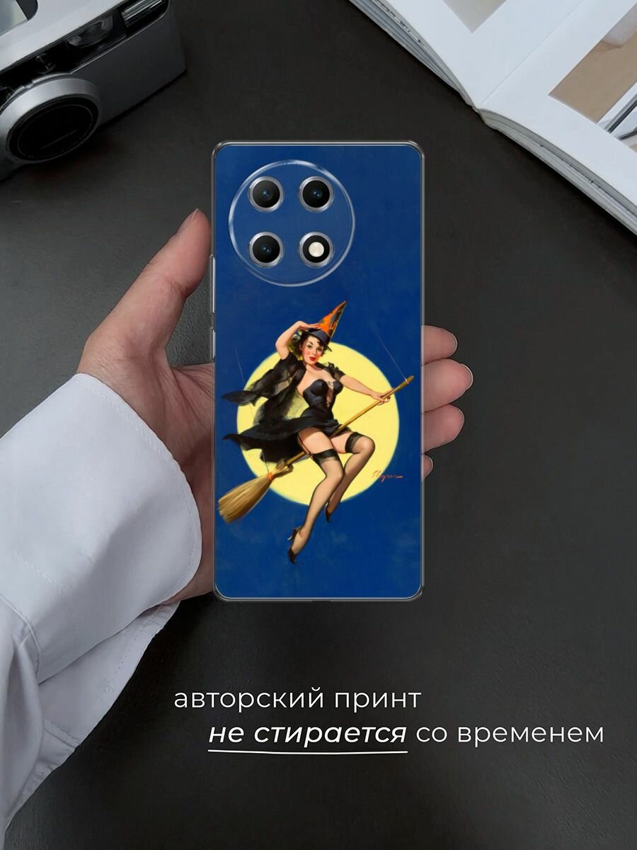 Чехол на Tecno Camon 30S / Текно Камон 30S с принтом "Pin-Up Witch" — фото 1