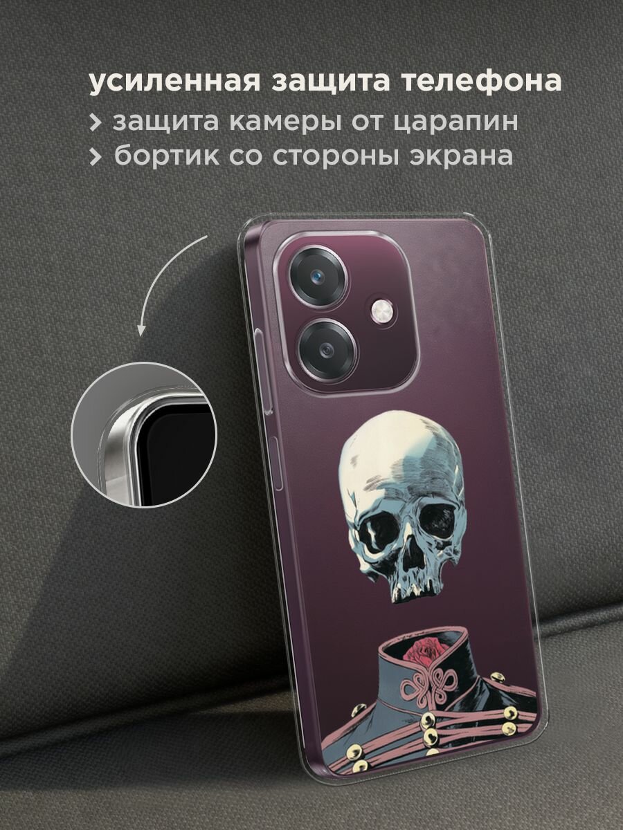 Чехол на Oppo A3/A3x / Оппо А3/A3x с принтом "Гусар", прозрачный — фото 1