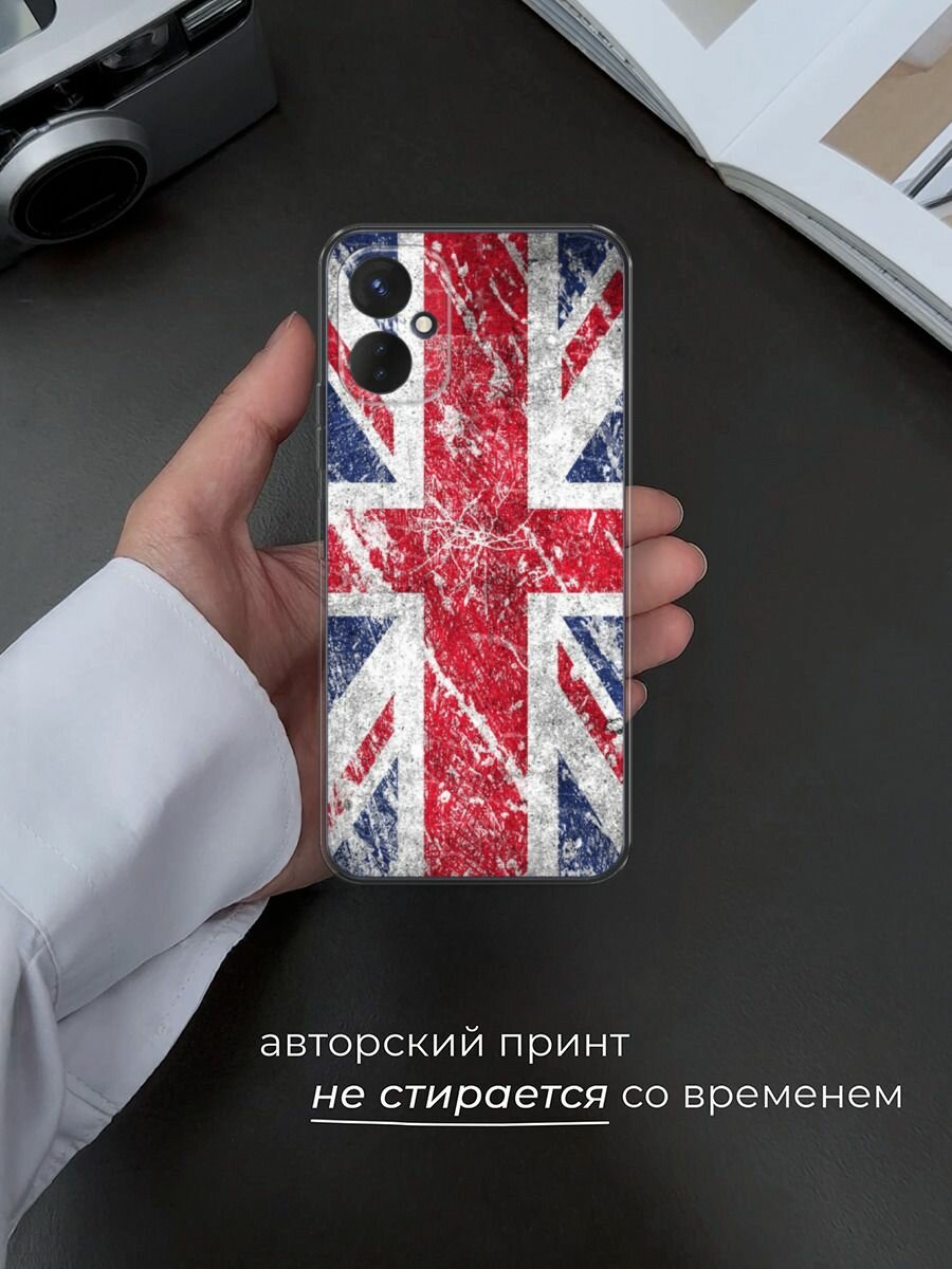 Чехол на Tecno Spark 9 Pro / Техно Спарк 9 Про с принтом "Флаг британский" — фото 1