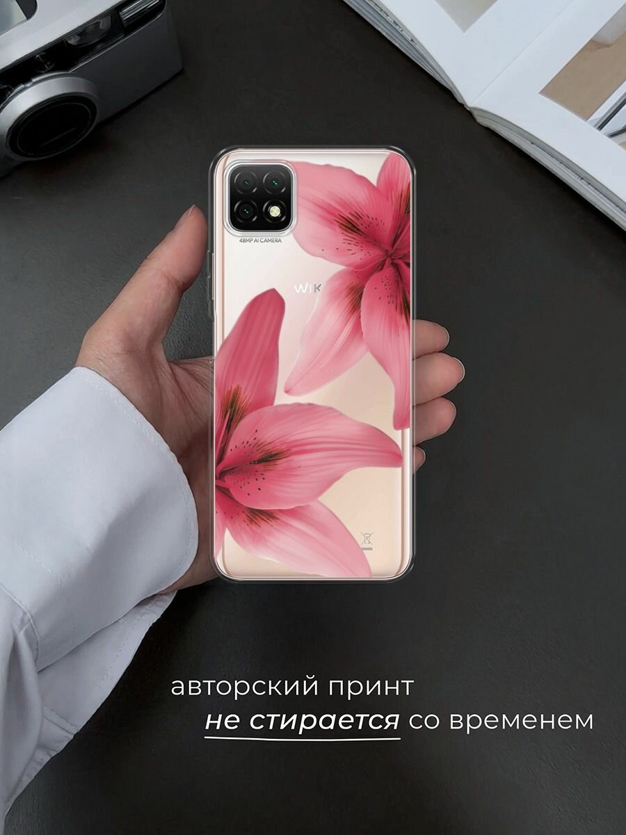 Чехол на Wiko T3 / Вико Т3 с принтом "Pink flower" — фото 1