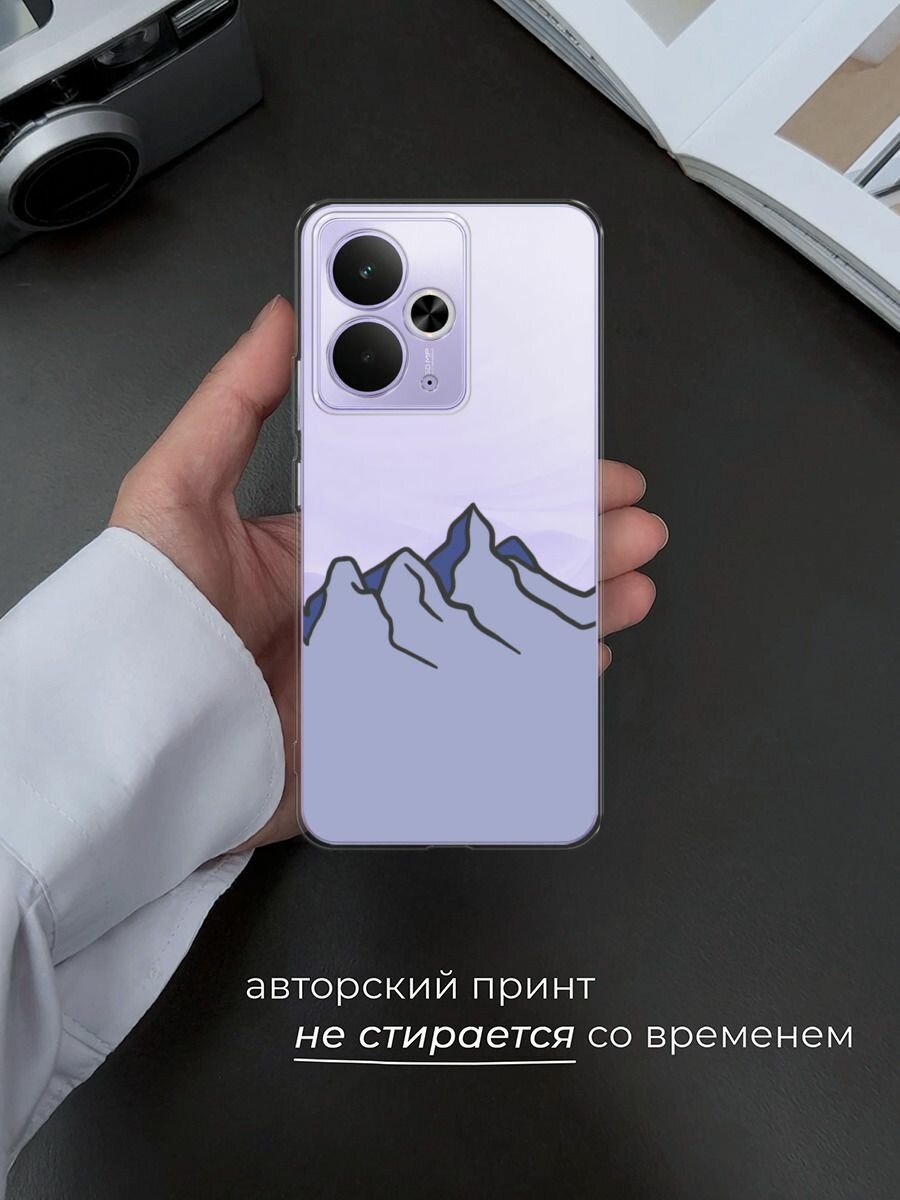 Чехол на Realme 14T / Реалми 14Т с принтом "Гора", прозрачный — фото 1