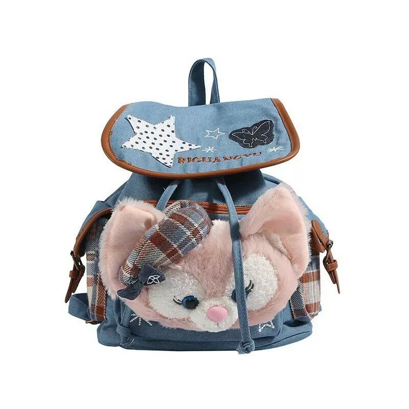 Duffy bear рюкзак джинсовый для детей с мягкими деталями и мягкими лямками для школы
