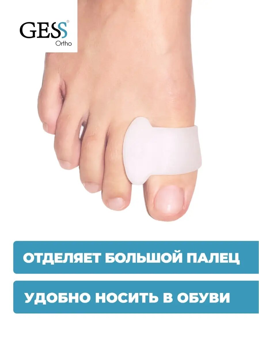 Межпальцевая перегородка GESS Mini Gelix (Мини Джеликс), ортогель, 2 шт, универсальный размер