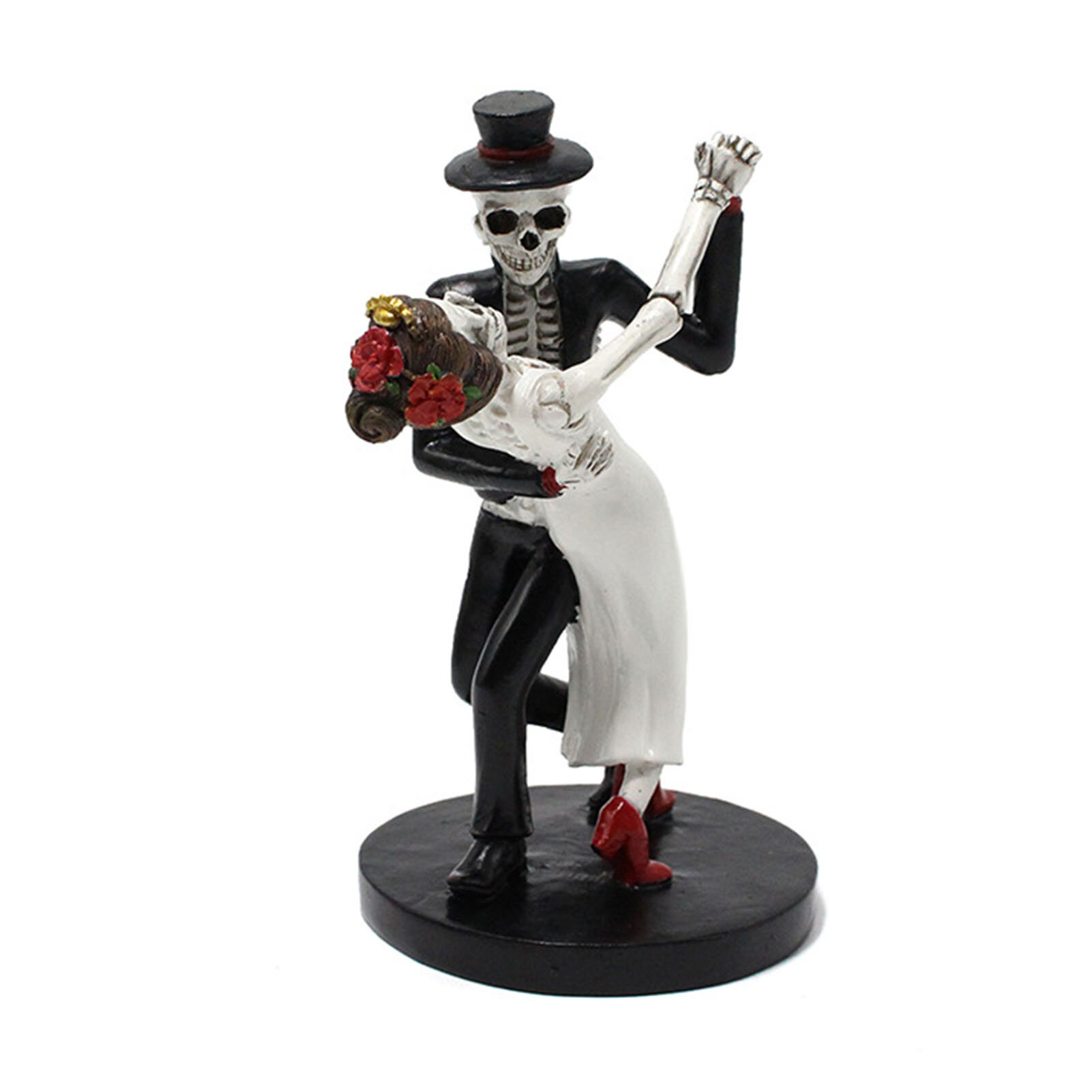 Танцующая пара черепов статуя реалистичная коллекционная смоляная фигурка скелета пара украшение для домашнего рабочего стола Хэллоуин Декор