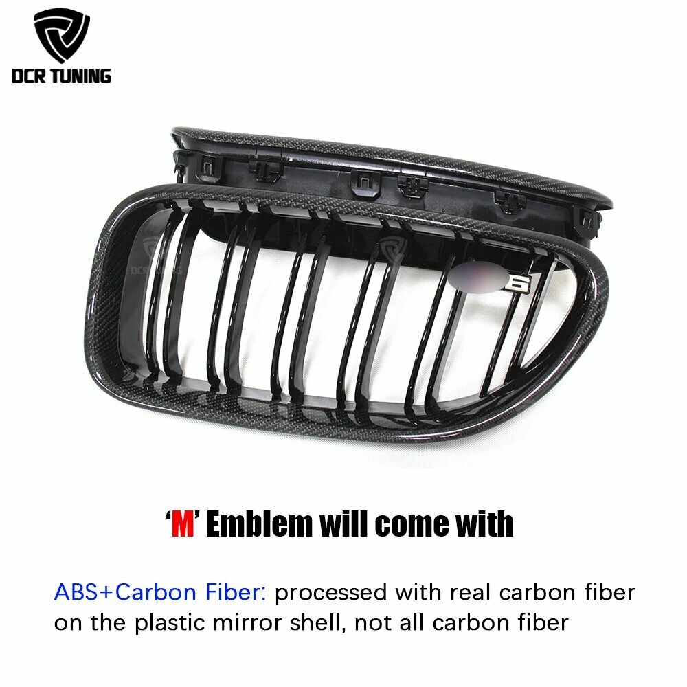 Настоящая карбоновая передняя решетка для BMW 2012-17 серии 6, M6 F06 F12 F13, воздухозаборник, передний бампер с двумя планками, грили 640i 650i 640d
