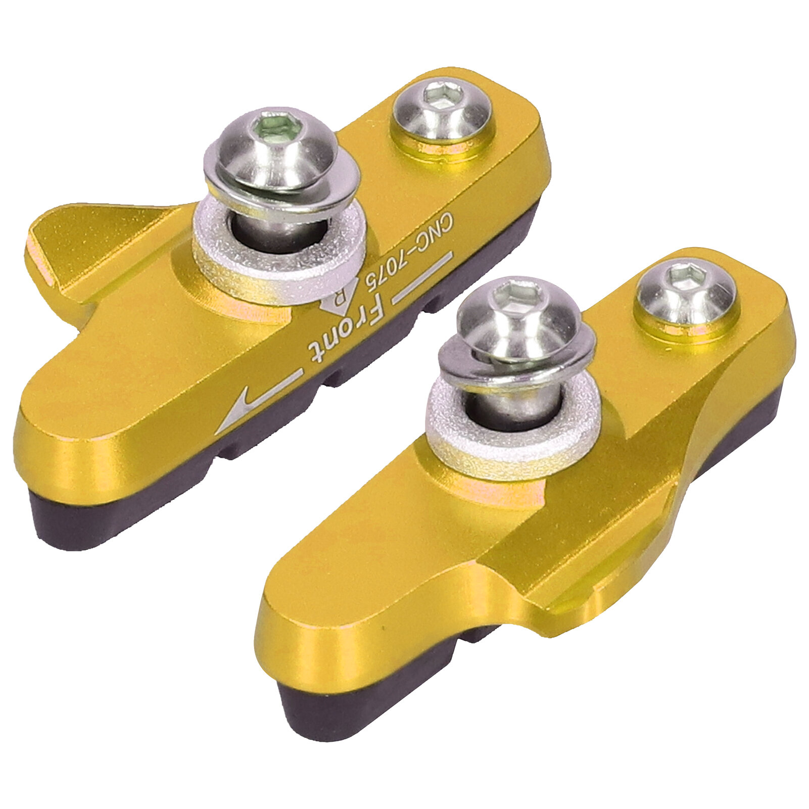 ZTTO Road Bike Brakes Pads Bicycle CBrake NoNoise NoSkid Rubber Blocks Replacement(Gold )
