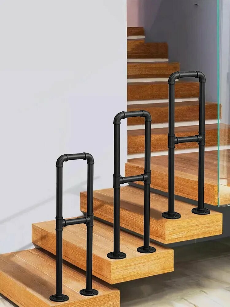 Перила для лестницы, металлическая ограждение помещений, Ступени Крыльца, гаража, черные