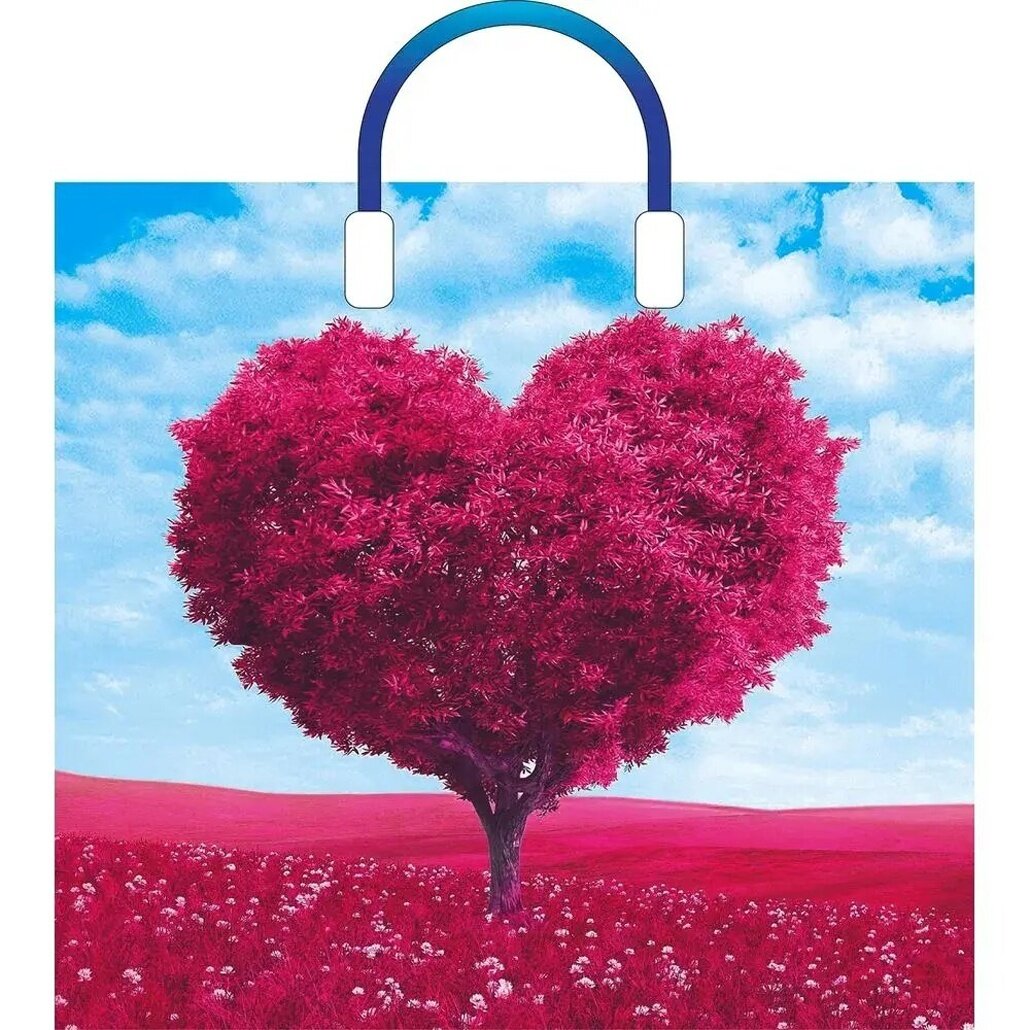 Пакет ПЭ с ручками 38+3см, дизайн 'В облаках', комплект 10 шт, Артпласт