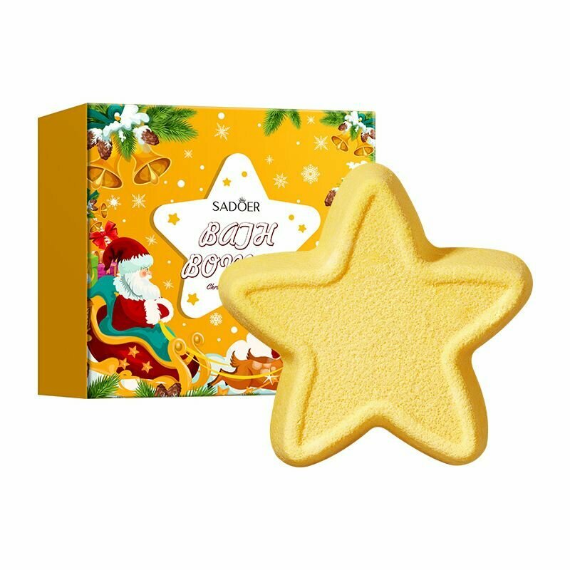 Новогодняя бомбочка для ванны SADOER с ароматерапией шипучая и очищающая