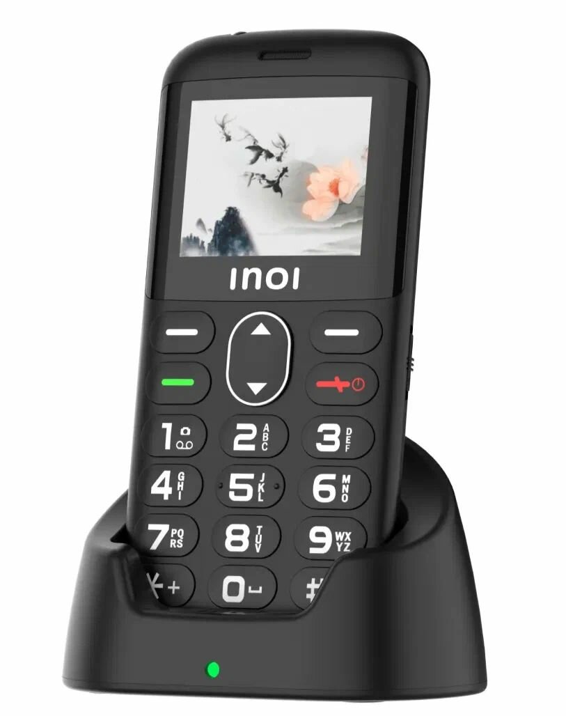 Мобильный телефон INOI 148 Senior 4G, с зарядной станцией, черный