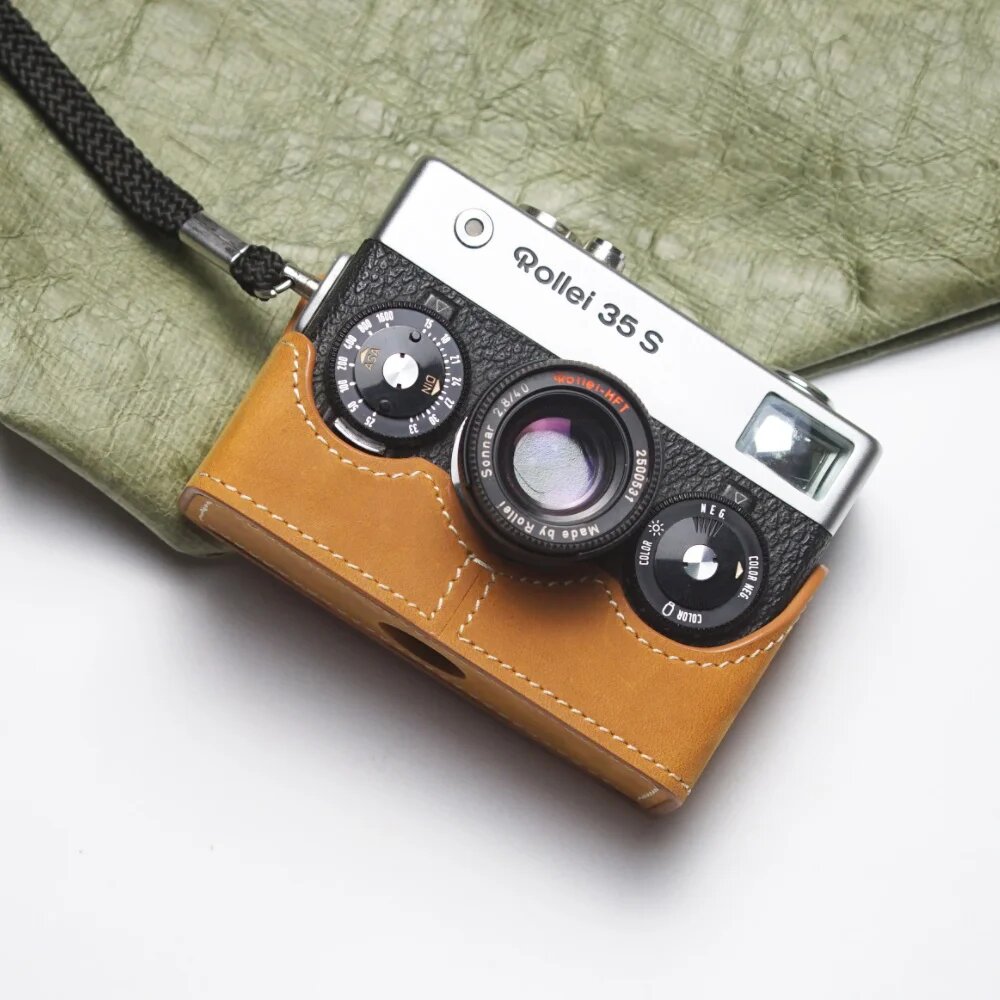 Защитный чехол для ROLLEI 35 S из натуральной кожи MeiRaN For ROLLEI 35, Khaki Case