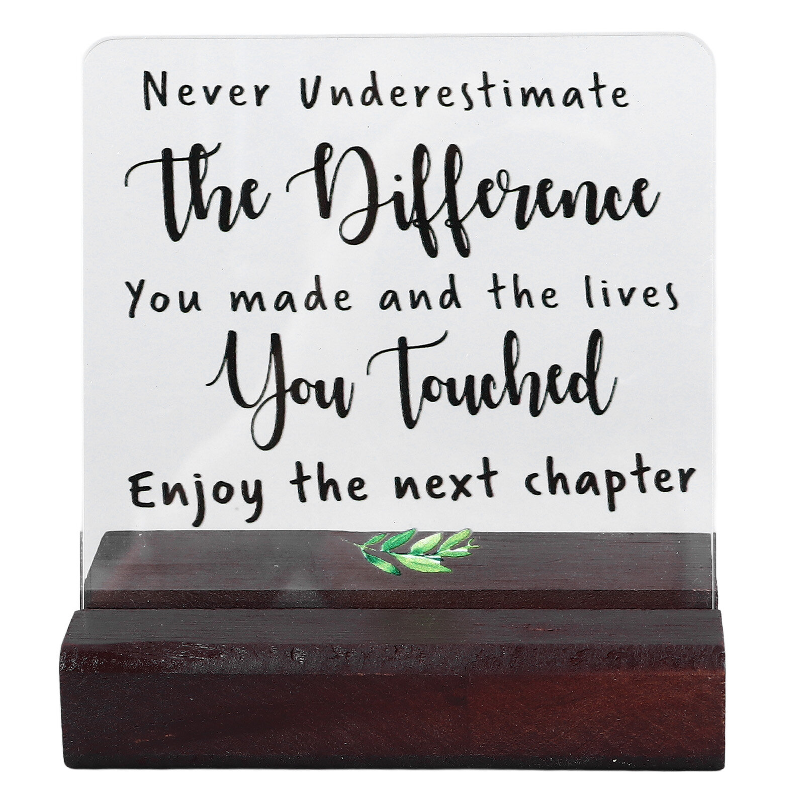 Акриловая вывеска с деревянным основанием Прозрачная настольная для выпускного, пенсии