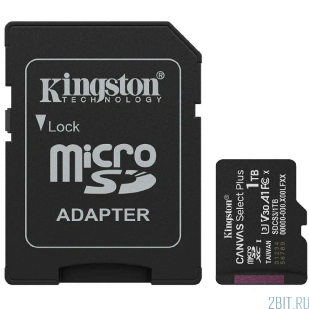 Флеш карта microSDXC 1TB Kingston SDCS3/1TB Canvas Select Plus + adapter