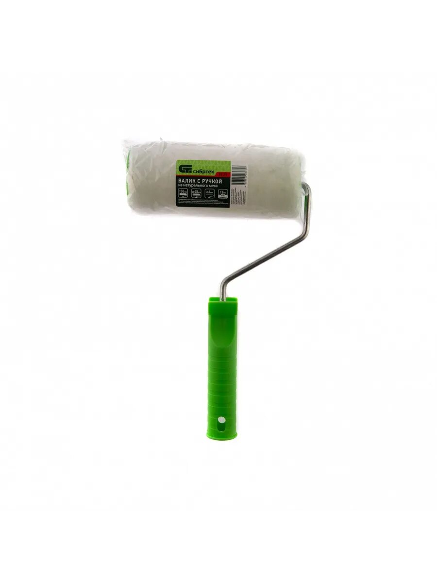Валик с натуральным мехом, с ручкой, 150 мм, СИБРТЕХ, 80122