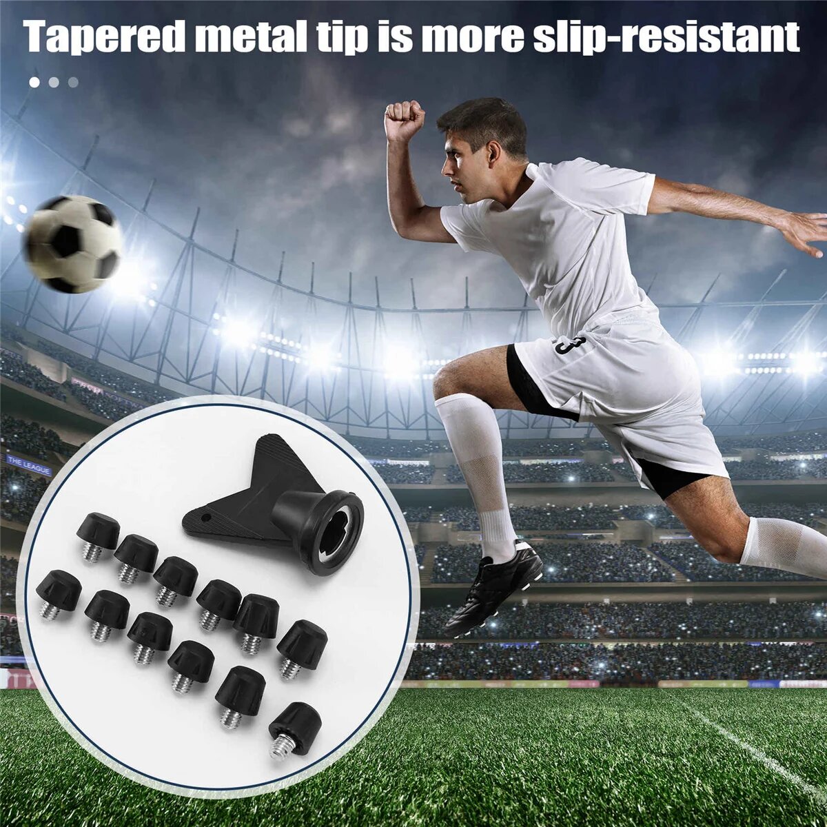 A43I 12 шт. шпильки для футбольных бутс, нескользящий винт с резьбой M6, профессиональные сменные шипы от SG до AG для Adidas, черный