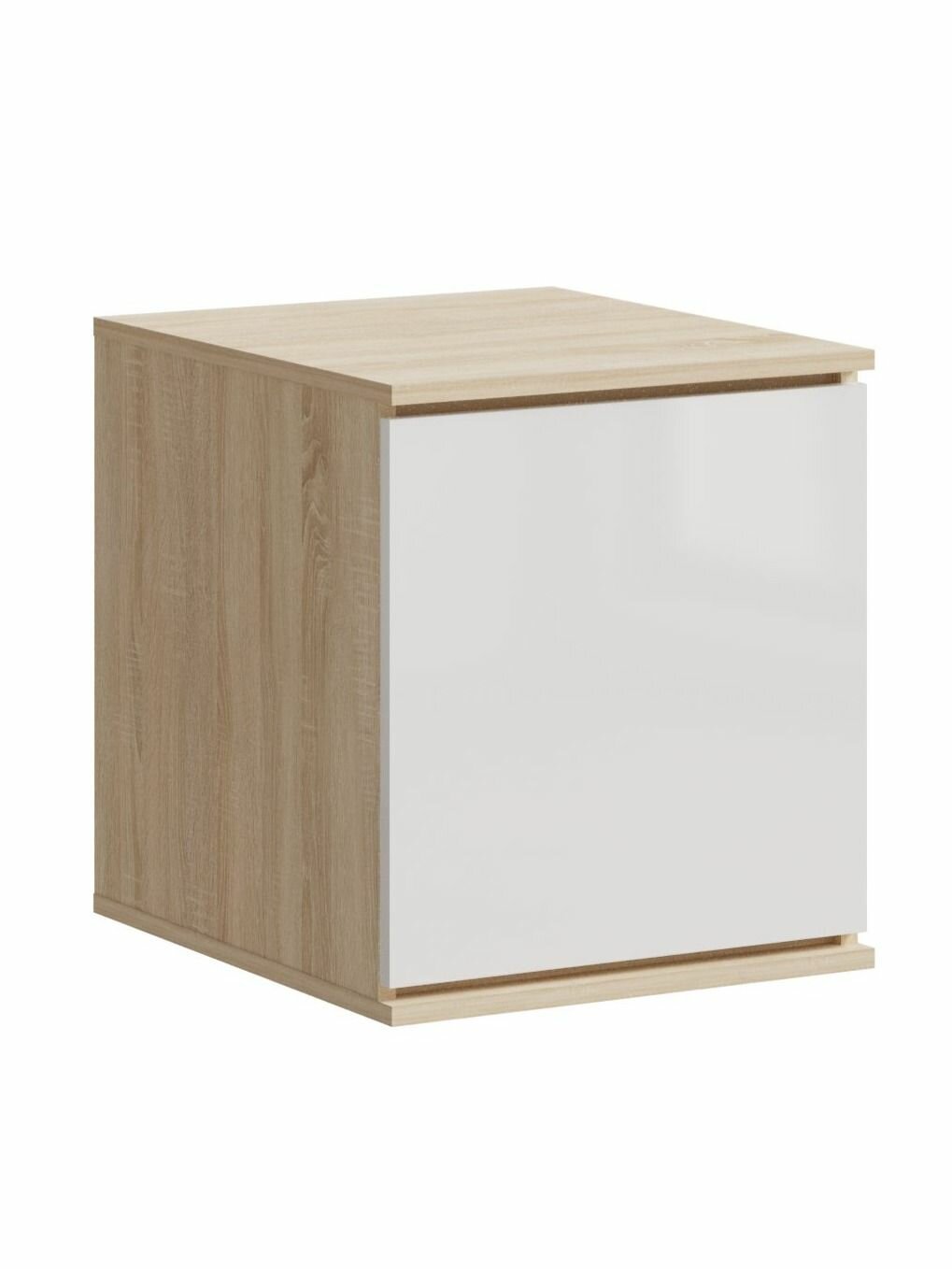 Антресоль Челси к пеналу 452х504х514 (Белый глянец холодный/ дуб сонома) МИФ