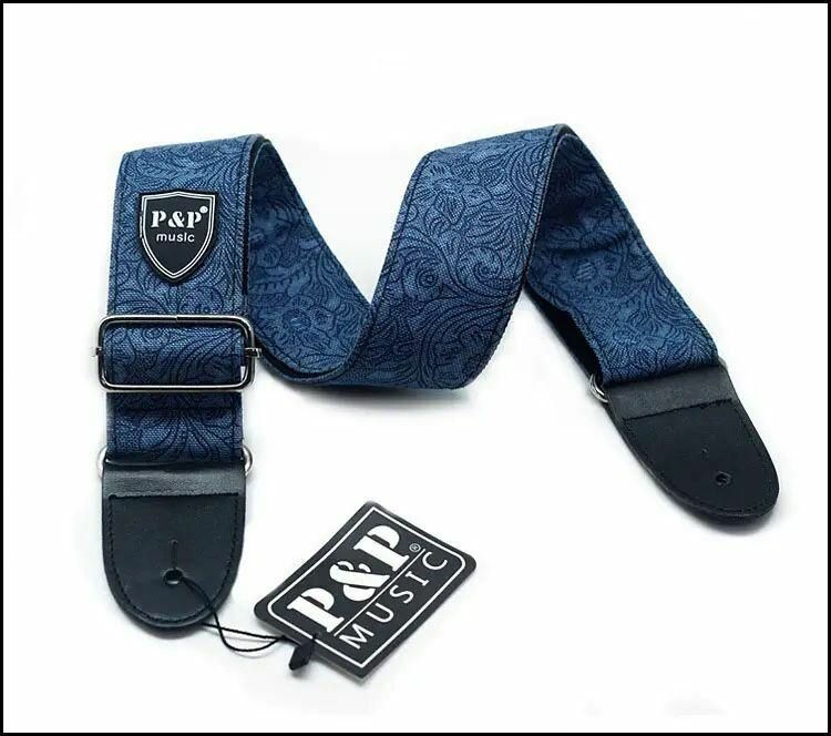 Ремень для гитары регулируемый, плечевой, Джинсовая