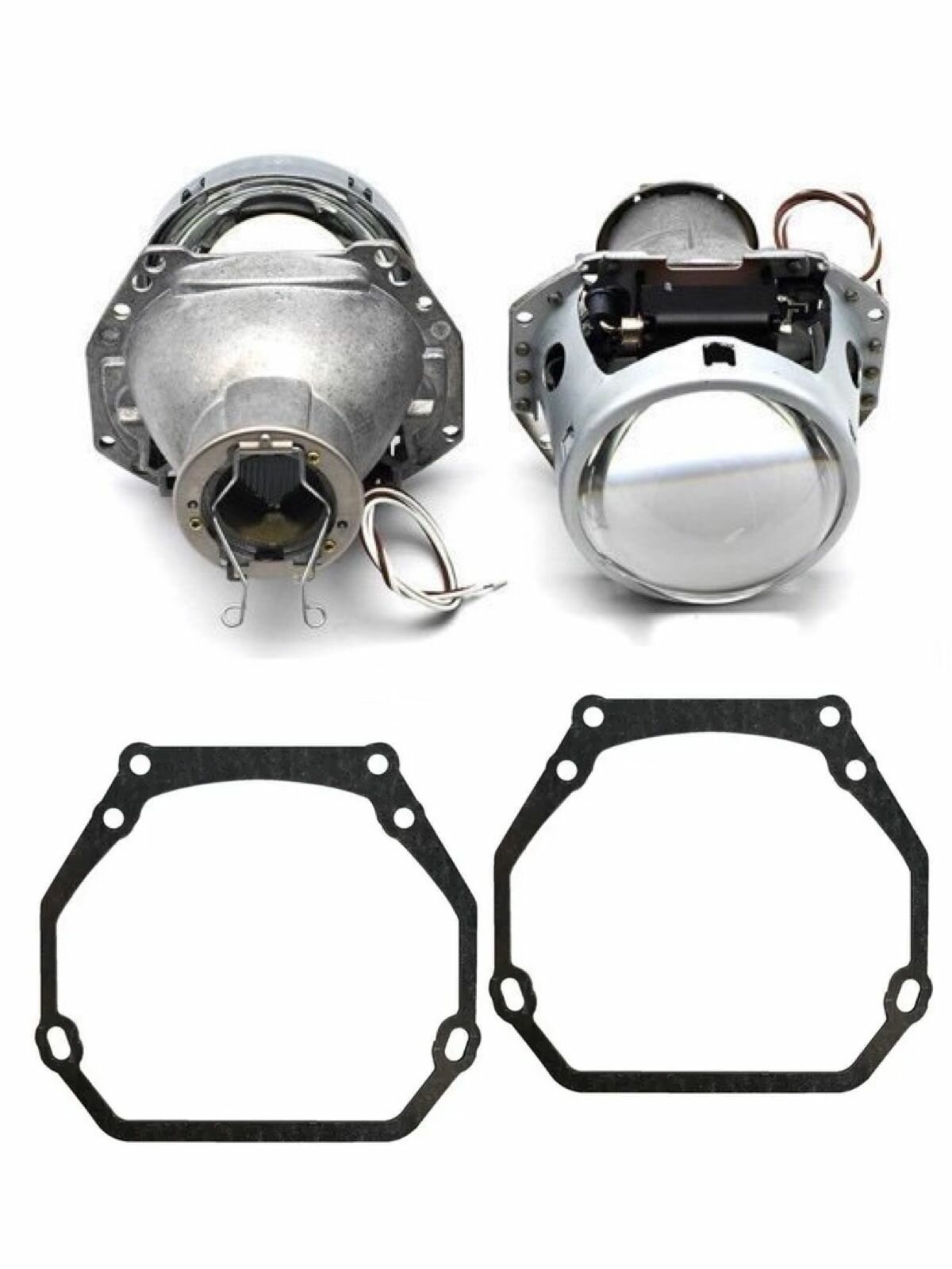 Линзы для Москвич 3 2022-2025 (Галоген фары), комплект линз H7 с рамками.