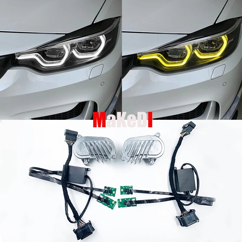 Подходит для BMW M3 M4 CSL 430i 440i F80 F82 F83 F32 F36 F33 DRL LCI Adatpive светодиодный модуль дальнего света с переключением желтого цвета Yellow and White
