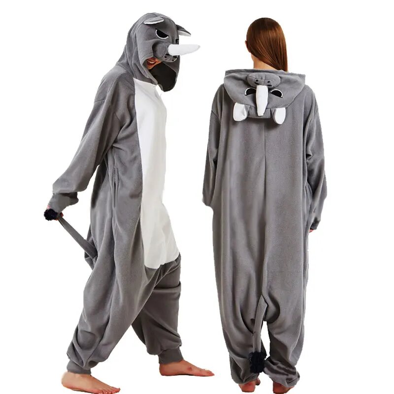 Костюм анималистический серый волк красный носорог огненный дракон XL, rhino