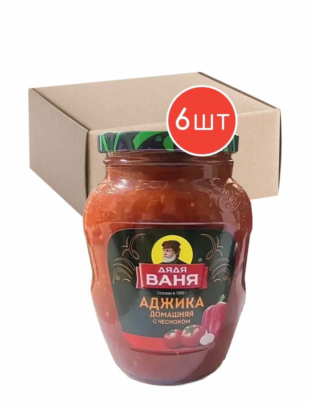 Аджика Дядя Ваня домашняя с чесноком 370г 6шт