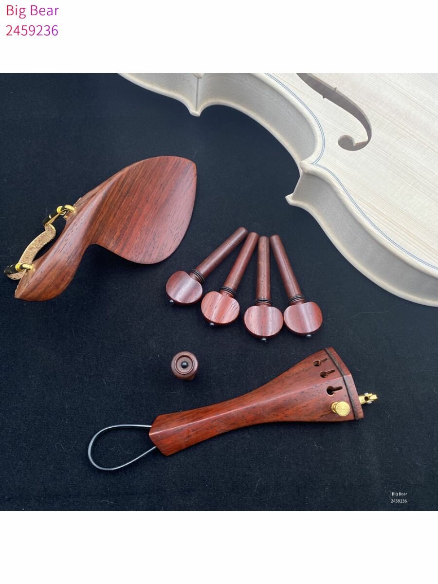 Подбородник, колки и струнодержатель с креплением жилки из Красное дерево. Подходит для скрипки 4/4