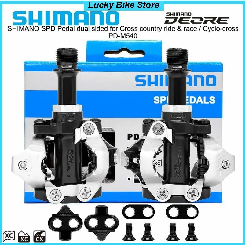 Педали велосипедные SHIMANO PD-M540, SPD Pedals с шипами, черные, 1 пара