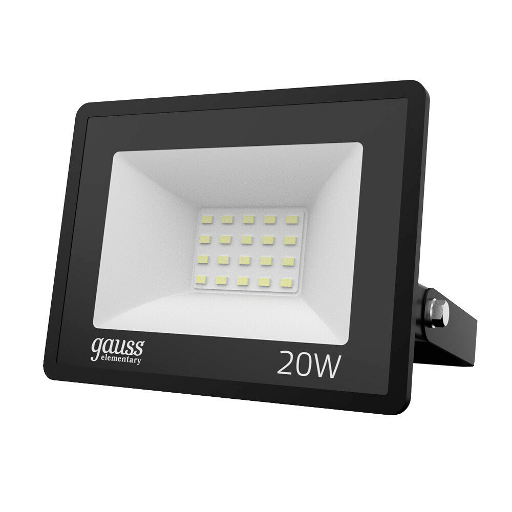 Прожектор светодиодный Gauss Elementary ДО-20 6500К 20 Вт IP65 черный