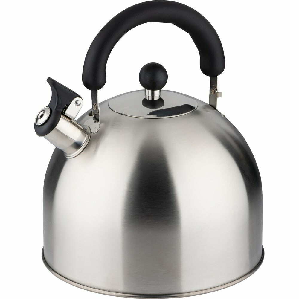 MALLONY Чайник GRANDE, объем 5 л, из нерж стали со свистком, с бакелитовой ручкой, матовый (985619)
