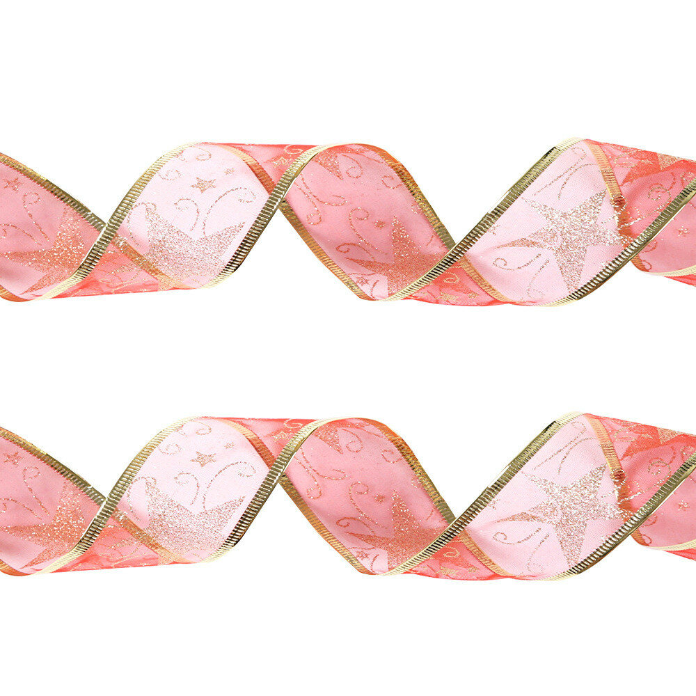 Премиум красная блестящая лента с золотым краем, 10 метров, для стильной упаковки подарков на праздники