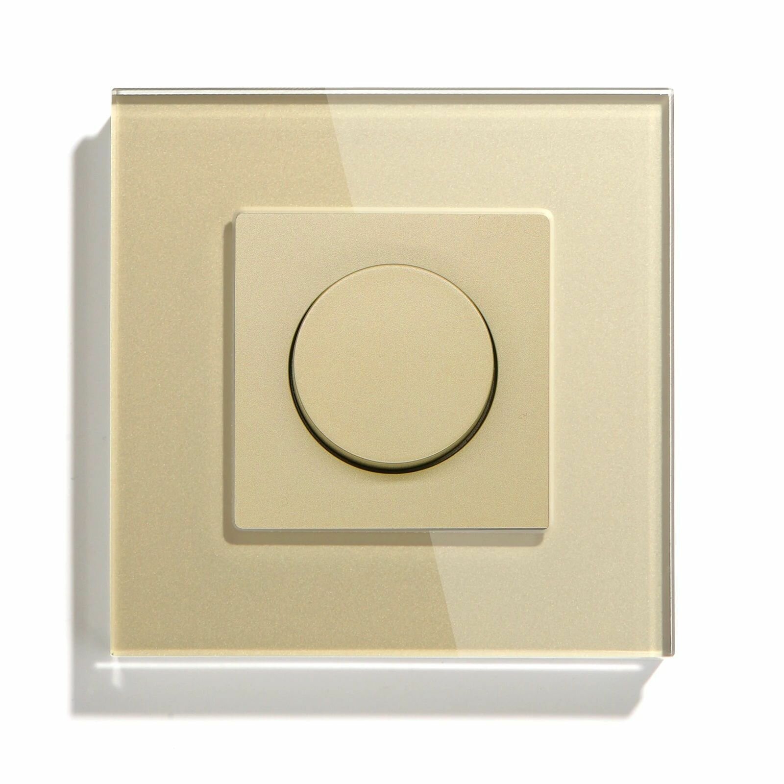 Диммер 220в KLUST Basic регулятор света выключатель светорегулятор поворотный с рамкой из закаленного стекла золотой