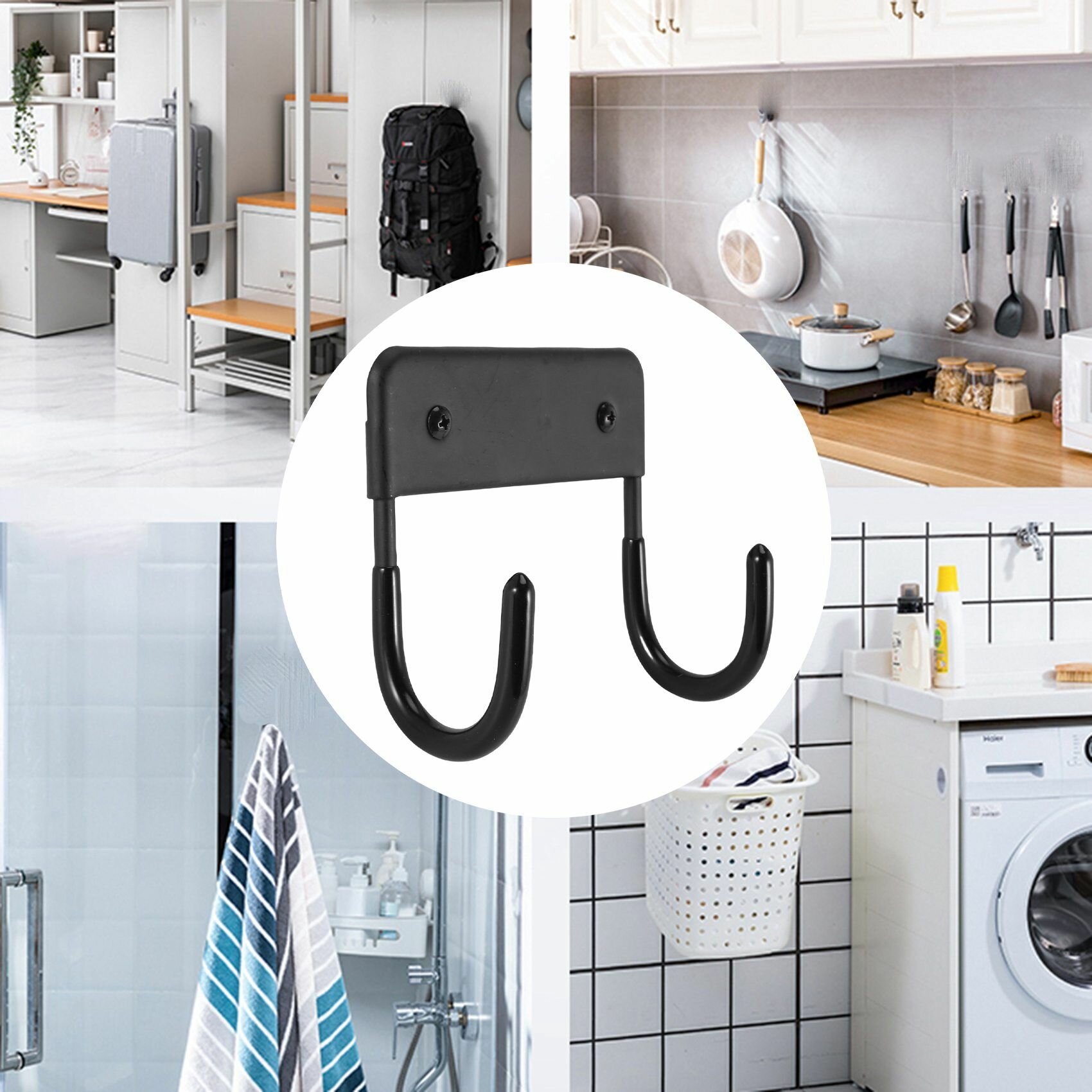 Настенный держатель для большой и маленькой гладильной доски (матово-черный)