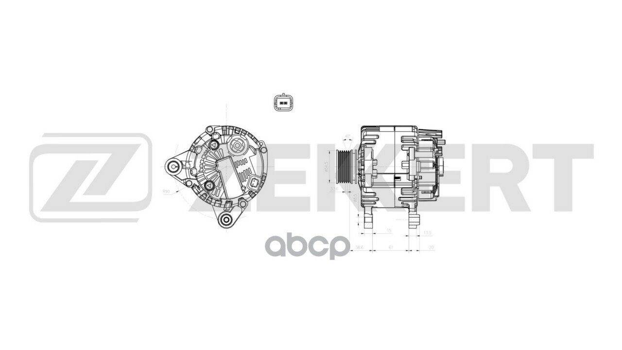 Генератор Renault Logan I II 05- Duster 10- Dokker 12- Sandero 09- Zekkert арт. ge-1030