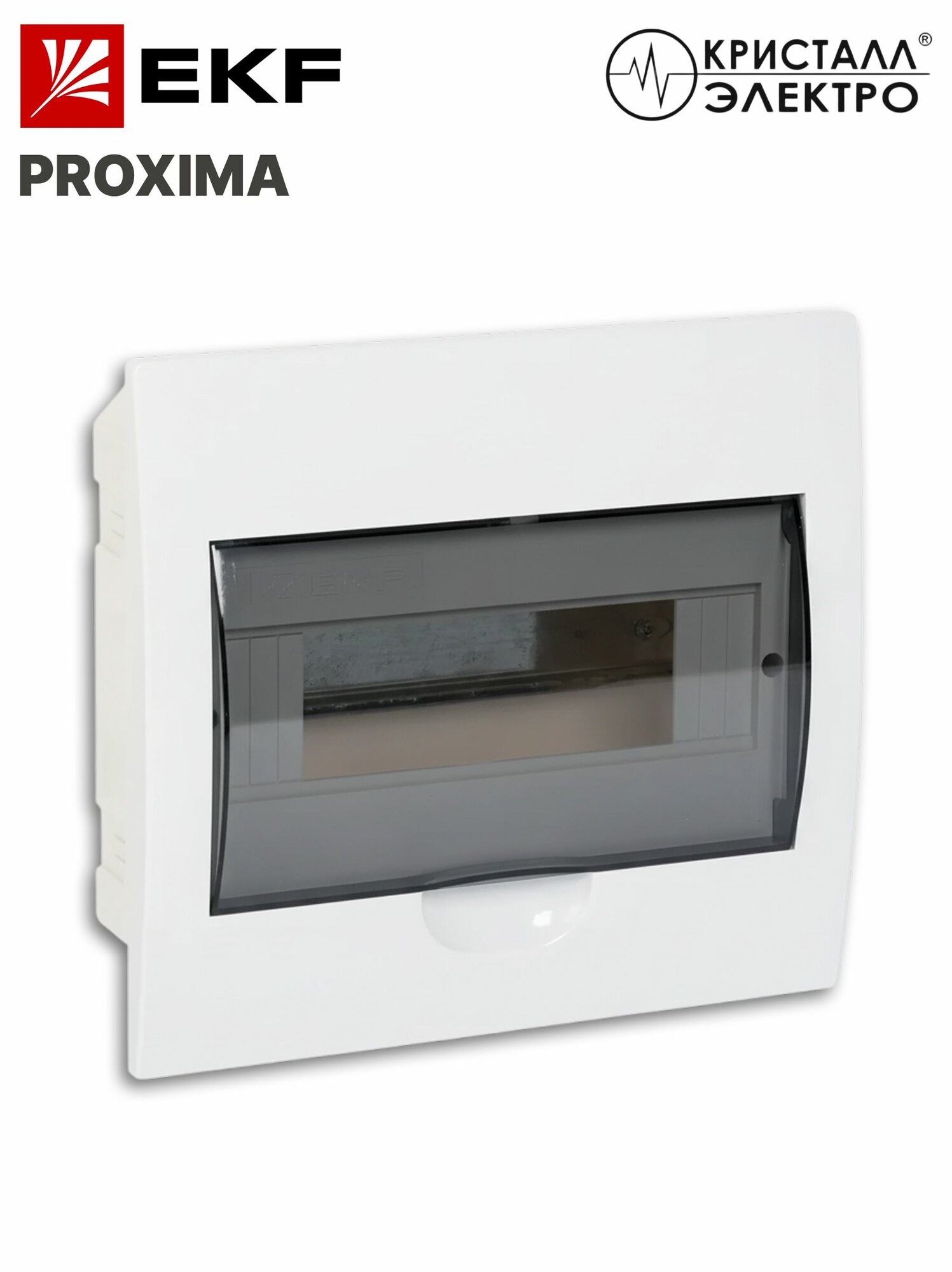 Щиток для автоматов 10мод встраиваемый белый прозрачная дверь IP41 ЩРВ-П EKF PROXIMA