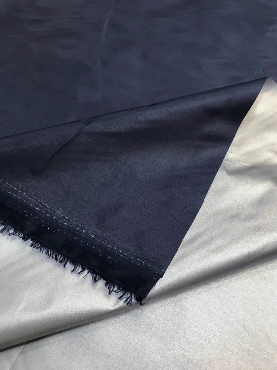 Ткань Курточная сильвер 190Т, ш-150 см, цвет темно-синий, отрез 5 метров