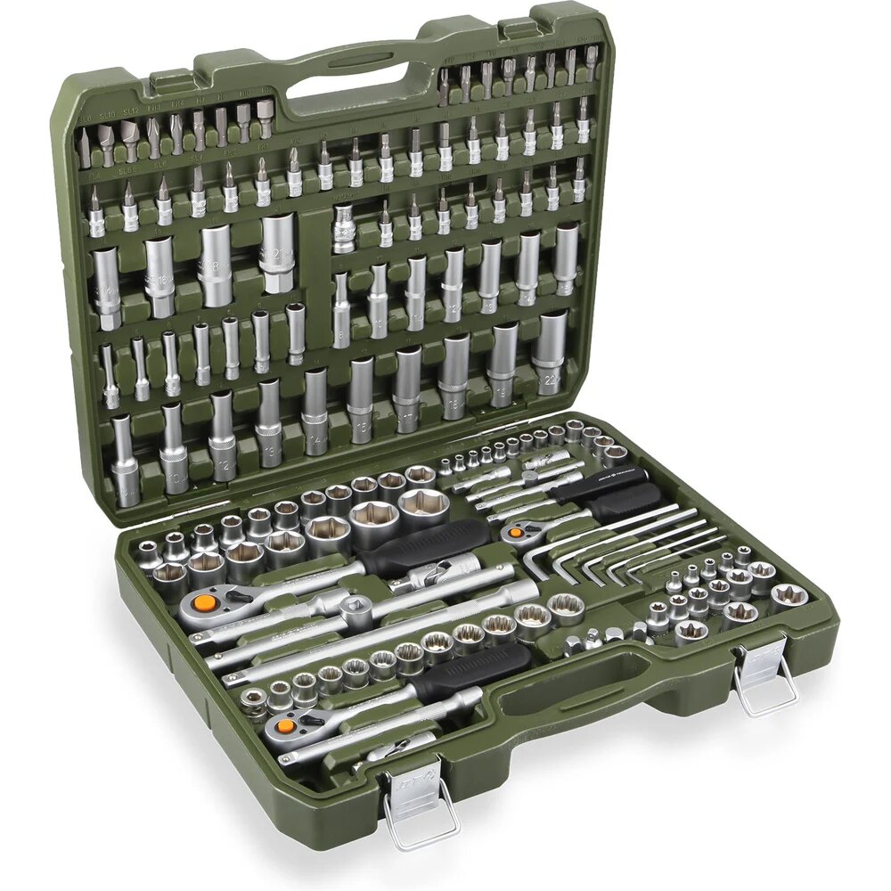 Набор, Дело, Дело Техники головок и принадлежностей 1/4", 3/8", 1/2" 151предм.