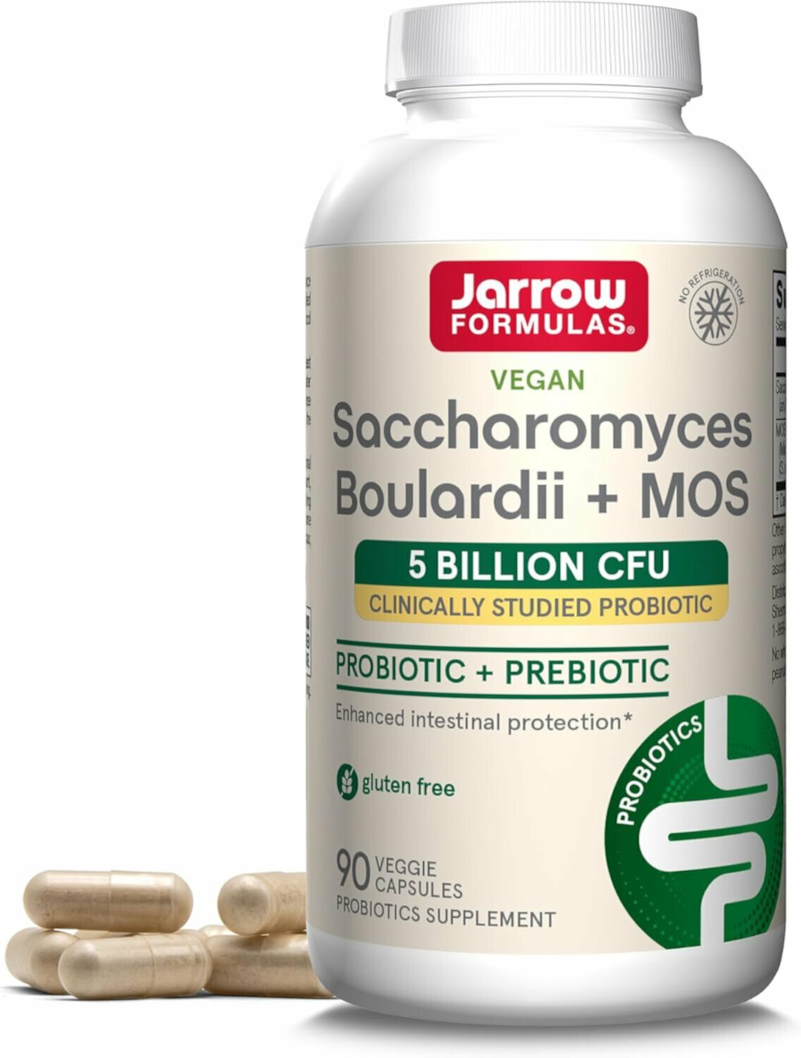 Сахаромицеты Буларди + МОС, Jarrow Formulas, Saccharomyces Boulardi + MOS, 5 млрд КОЕ, 90 капсул