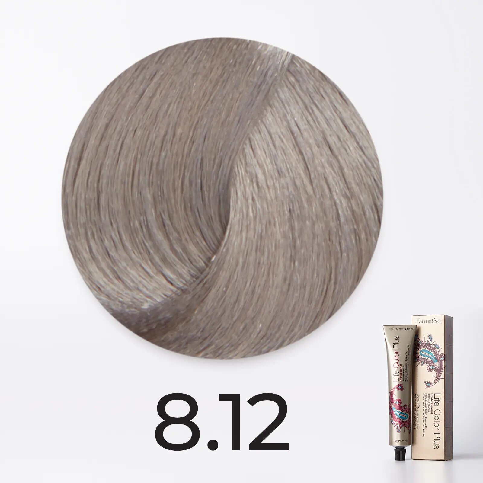 FarmaVita Краситель для волос Life Color Plus 8.12 Светлый блондин пепельно-перламутровый Mineral Shadows, 100 мл