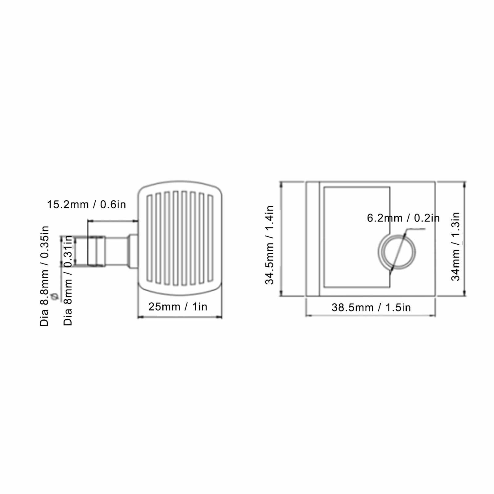 Водяной насос, бесщеточный мини-погружной насос с USB-разъемом и присоской, 12 В постоянного тока, 200 л/ч, подъем 150 см
