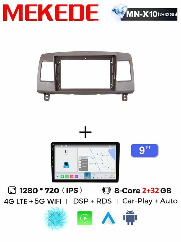 Магнитола 9" Mekede MN X10 Pro 2/32 Gb Toyota Mark GX110 2000-2007 F2 carplay