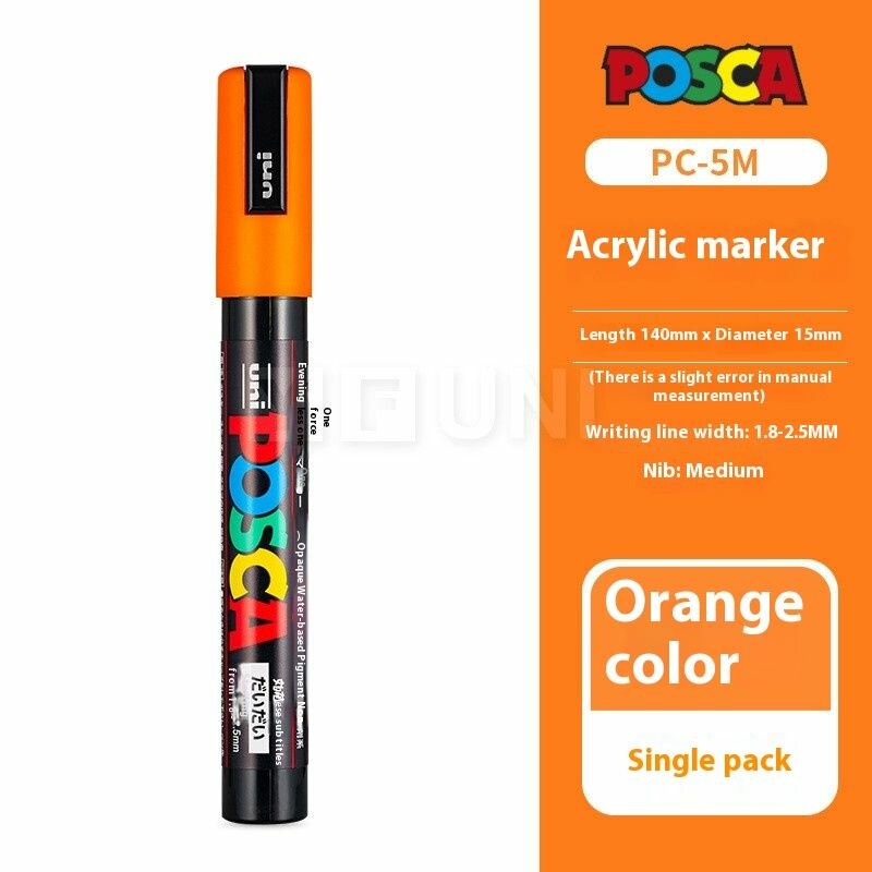 Uni Posca PC-5M Маркеры Цвета Набор Водонепроницаемый(5M-4# Orange)
