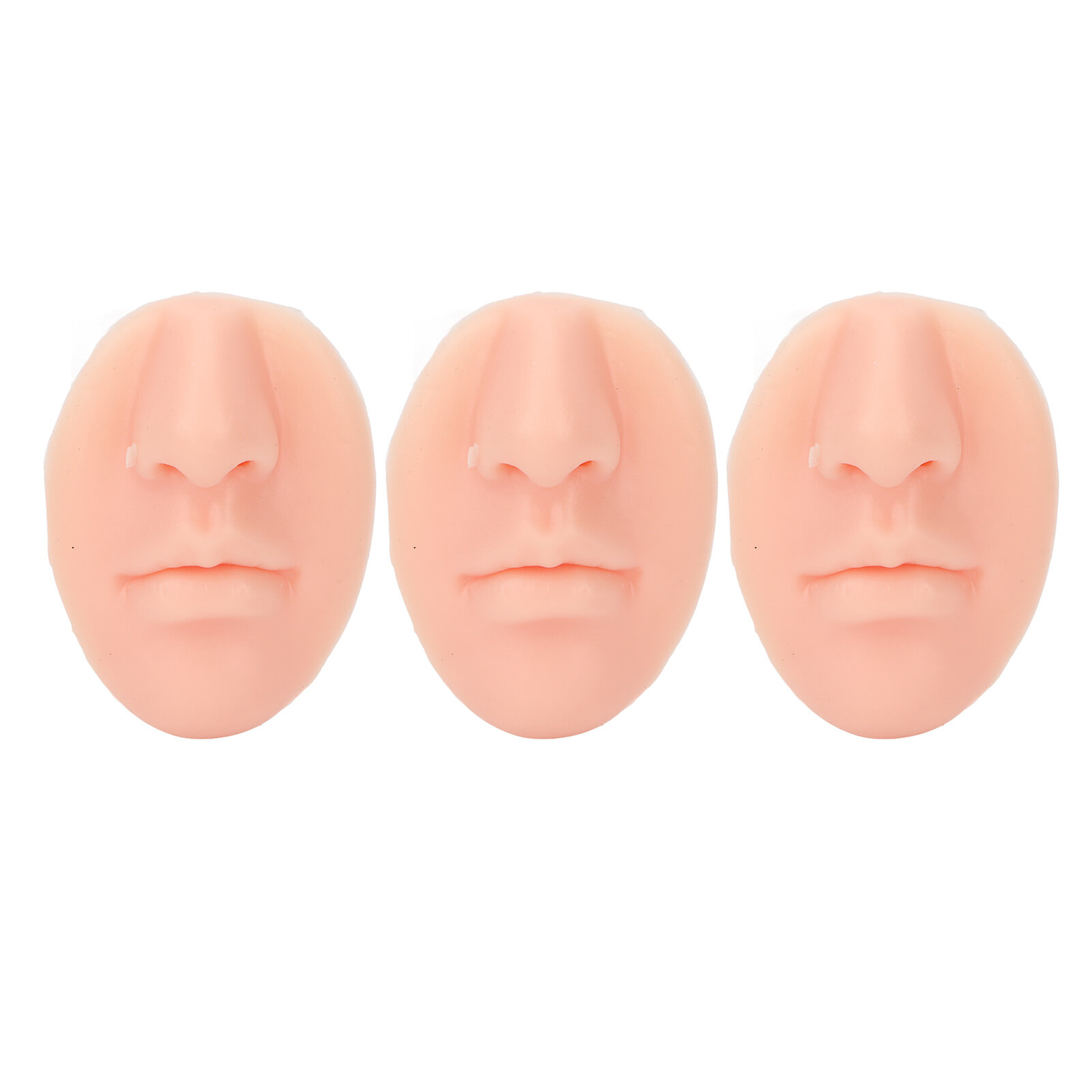 3pcs Силиконовый нос модель с ртом мягкая эластичная многоразовая модель пирсингового носа для пирсинговой светлой кожи кожи